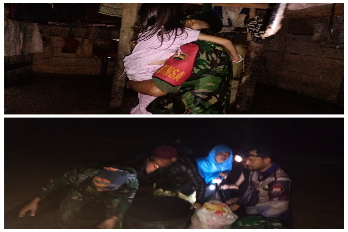 Aksi Heroik Koramil 20 Batahan Evakuasi Warga Terdampak Banjir di ...